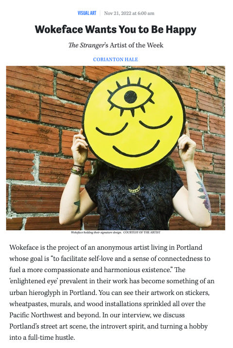 Featured Artist in Portland Mercury & Seattle Stranger – Wokeface