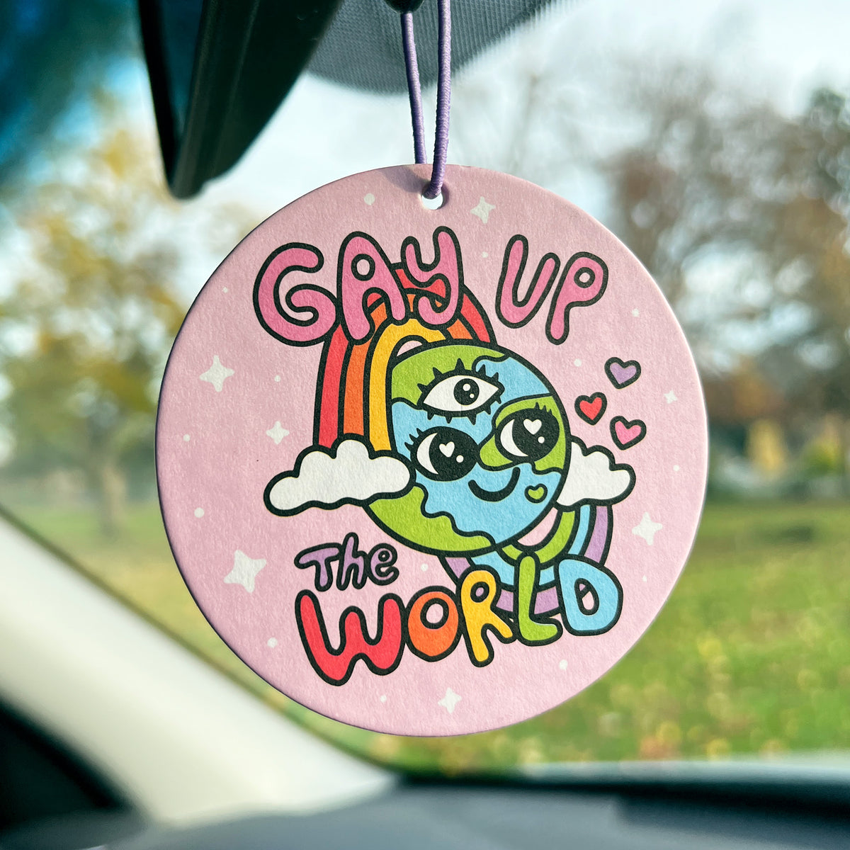 Gay Up the World Air Freshener – Wokeface