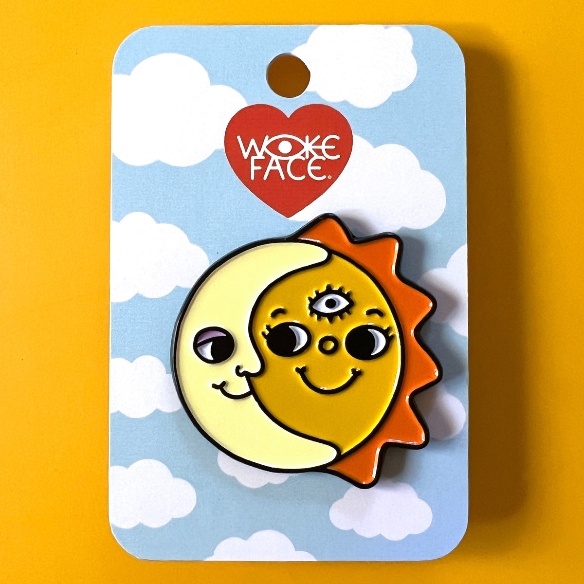 Sun Moon Enamel Pin – Wokeface