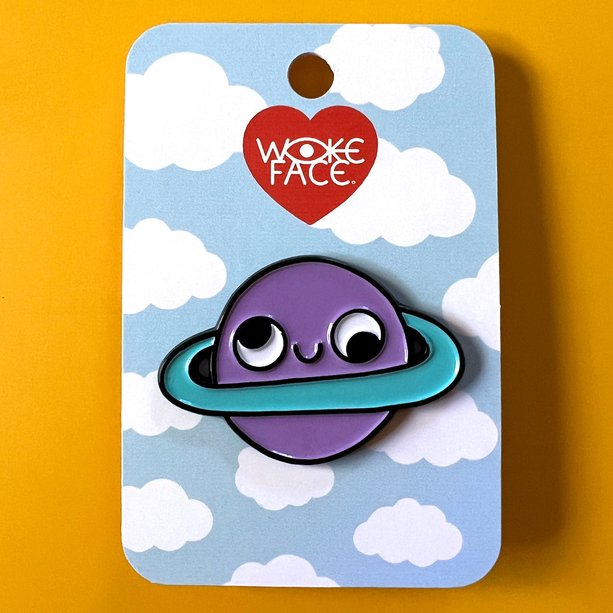 Retrograde Planet Enamel Pin – Wokeface