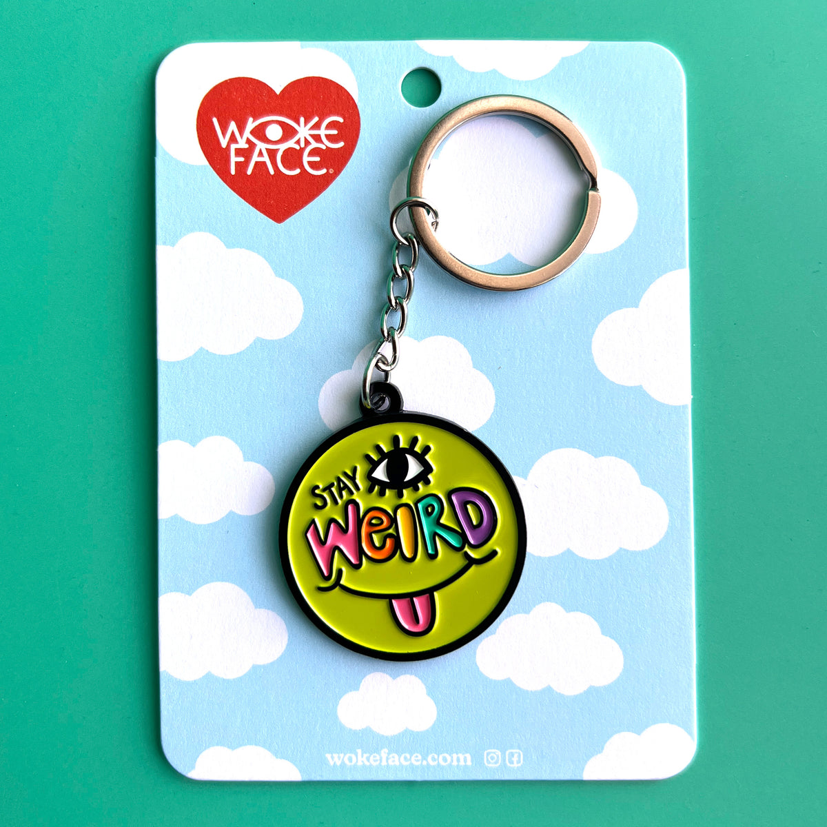 Stay Weird Keychain – Wokeface