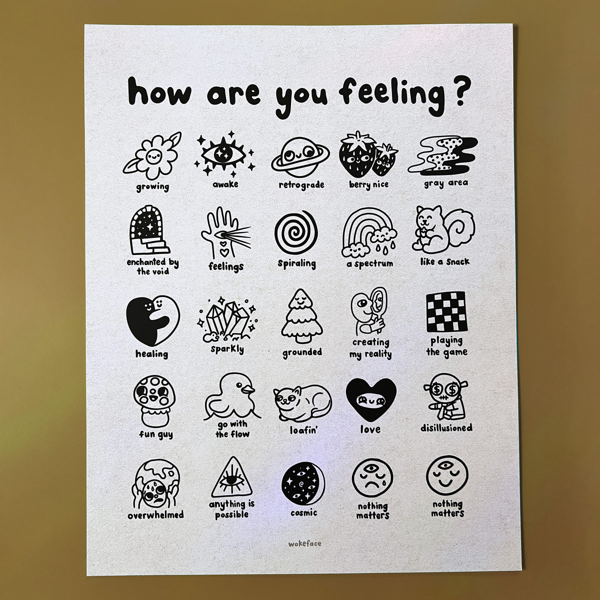 Feelings Chart Print – Wokeface