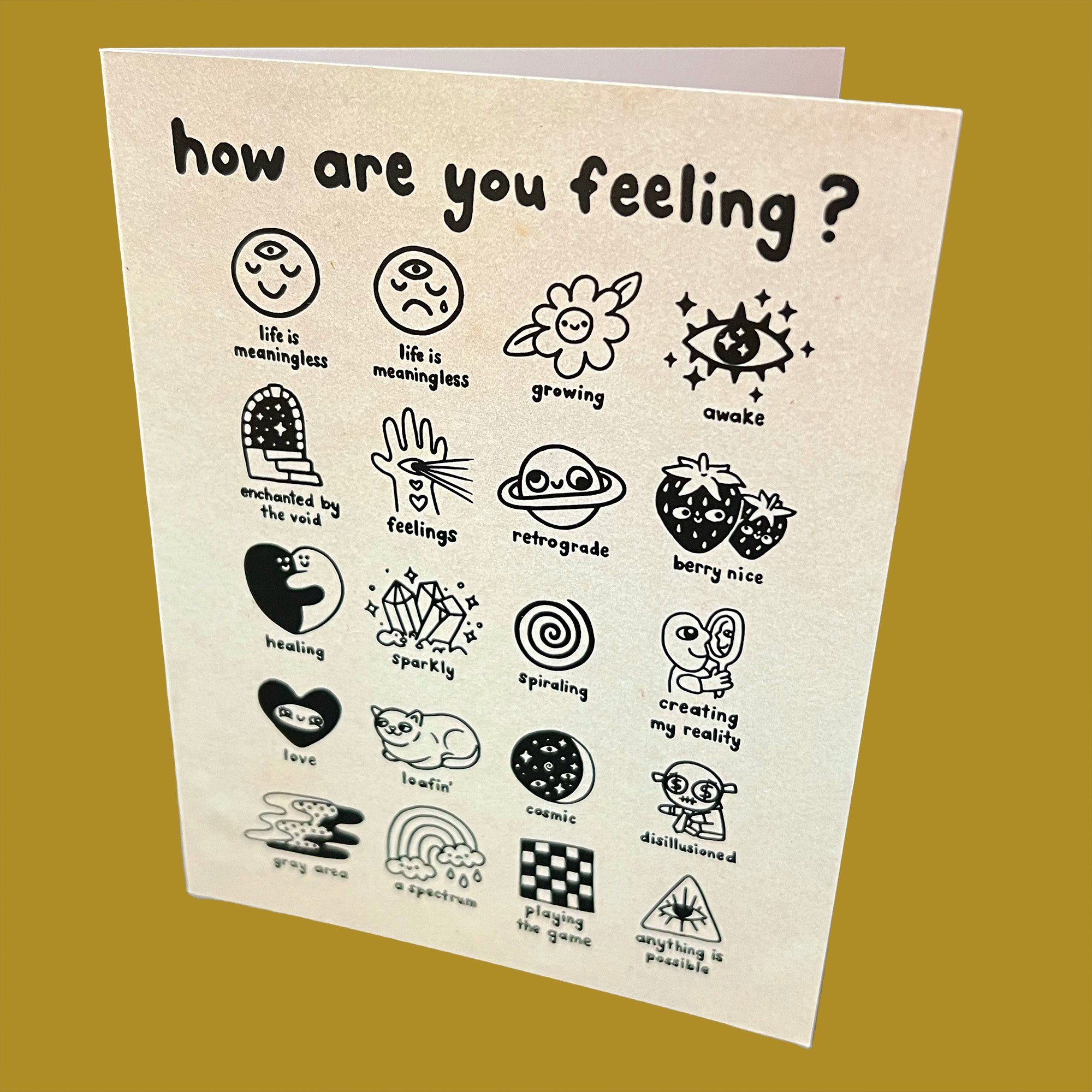 Feelings Chart Greeting Card – Wokeface